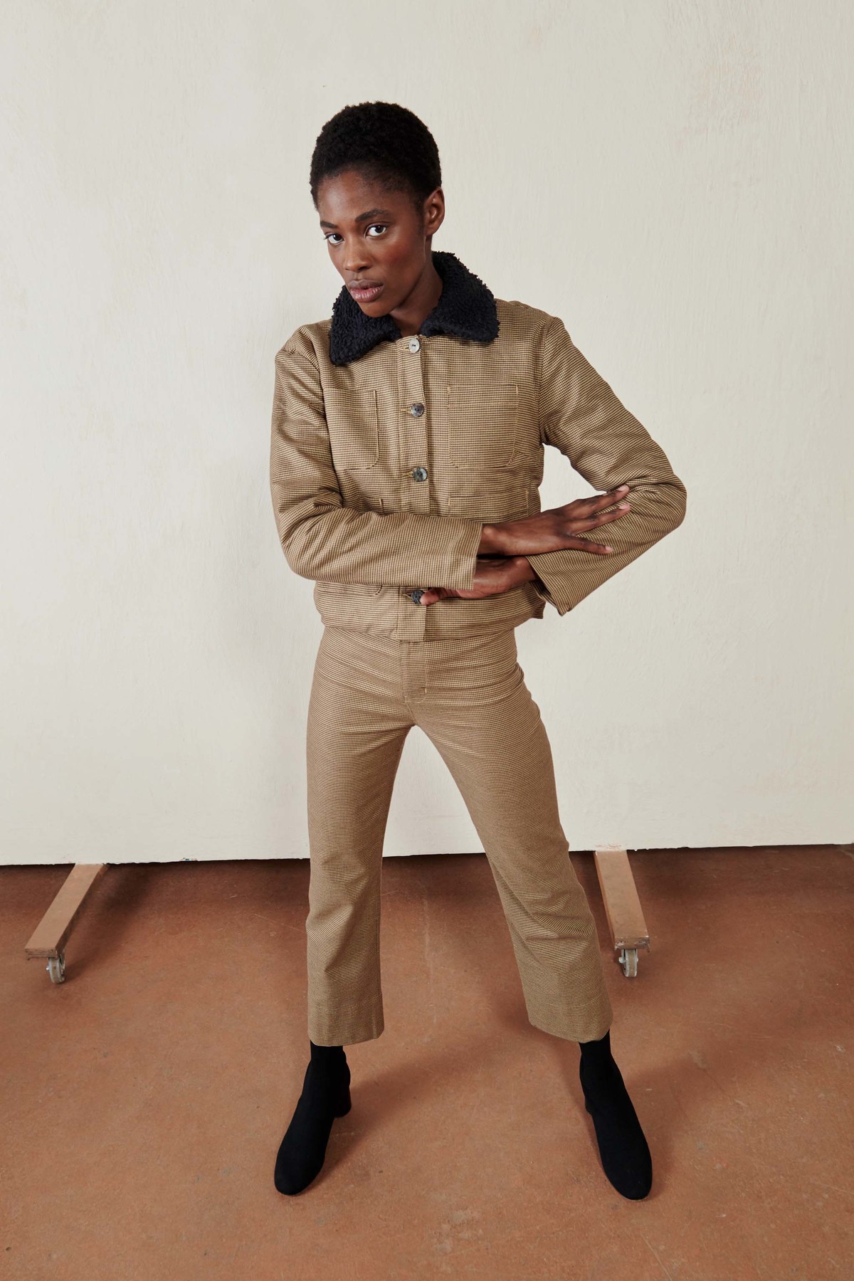 Maria Stanley MILO JACKET - Tan/Dark Brown | Garmentory