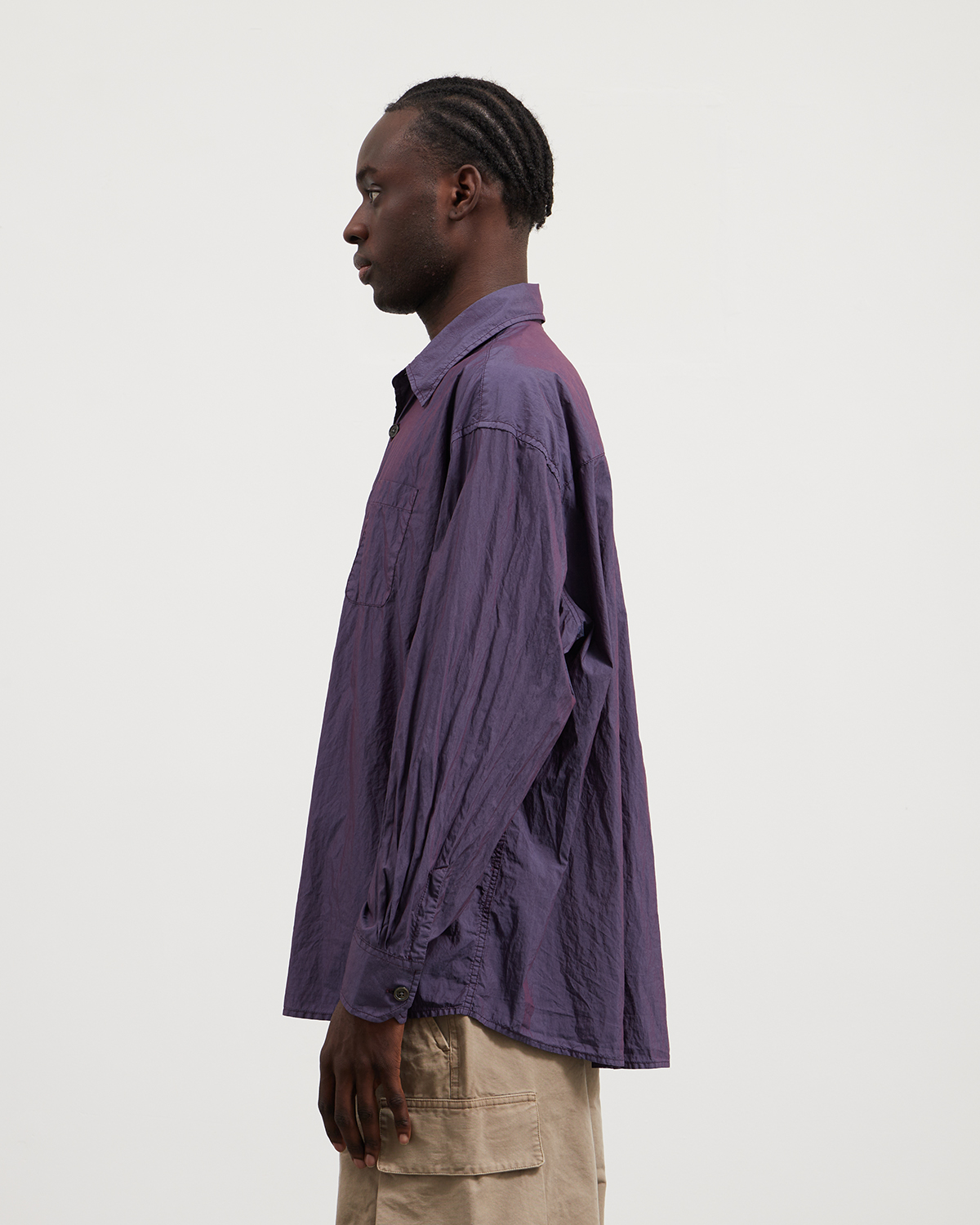 Our Legacy Borrowed Shirt - Blackcurrant Parachute Poplin | Garmentory