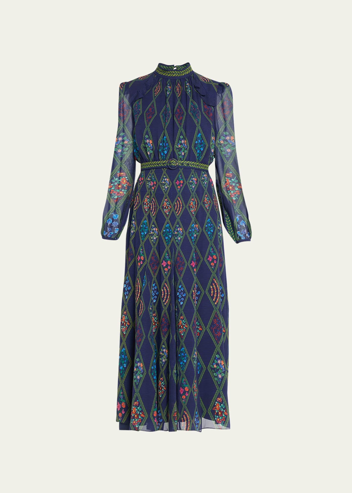 Saloni Jacqui-B Dress - Labyrinth Lattice Placement | Garmentory