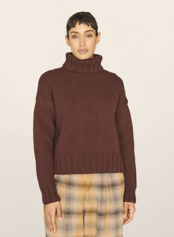 YMC Bluto Wolf Knit Jumper - Brown | Garmentory