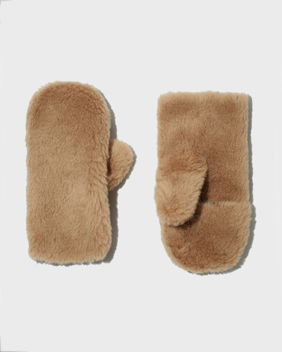 yves salomon Woven Lamb Wool Mittens - Brown | Garmentory