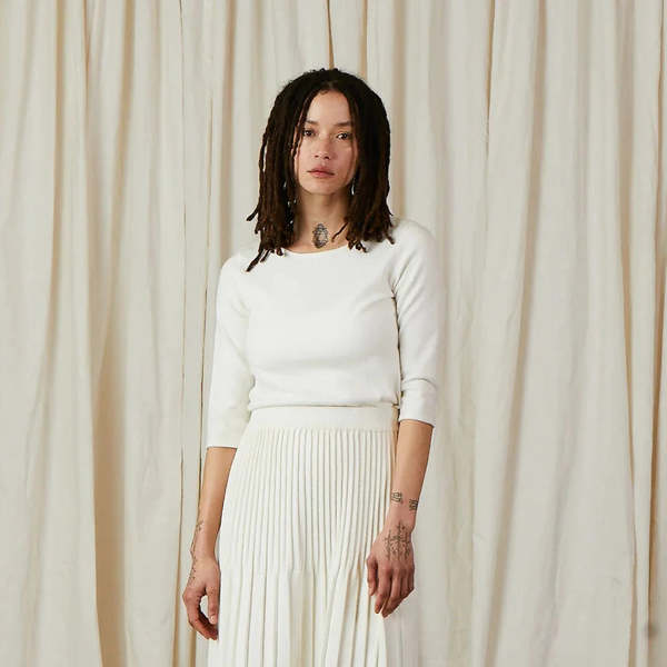 Ali Golden | Knit Ballet Top - White | Garmentory