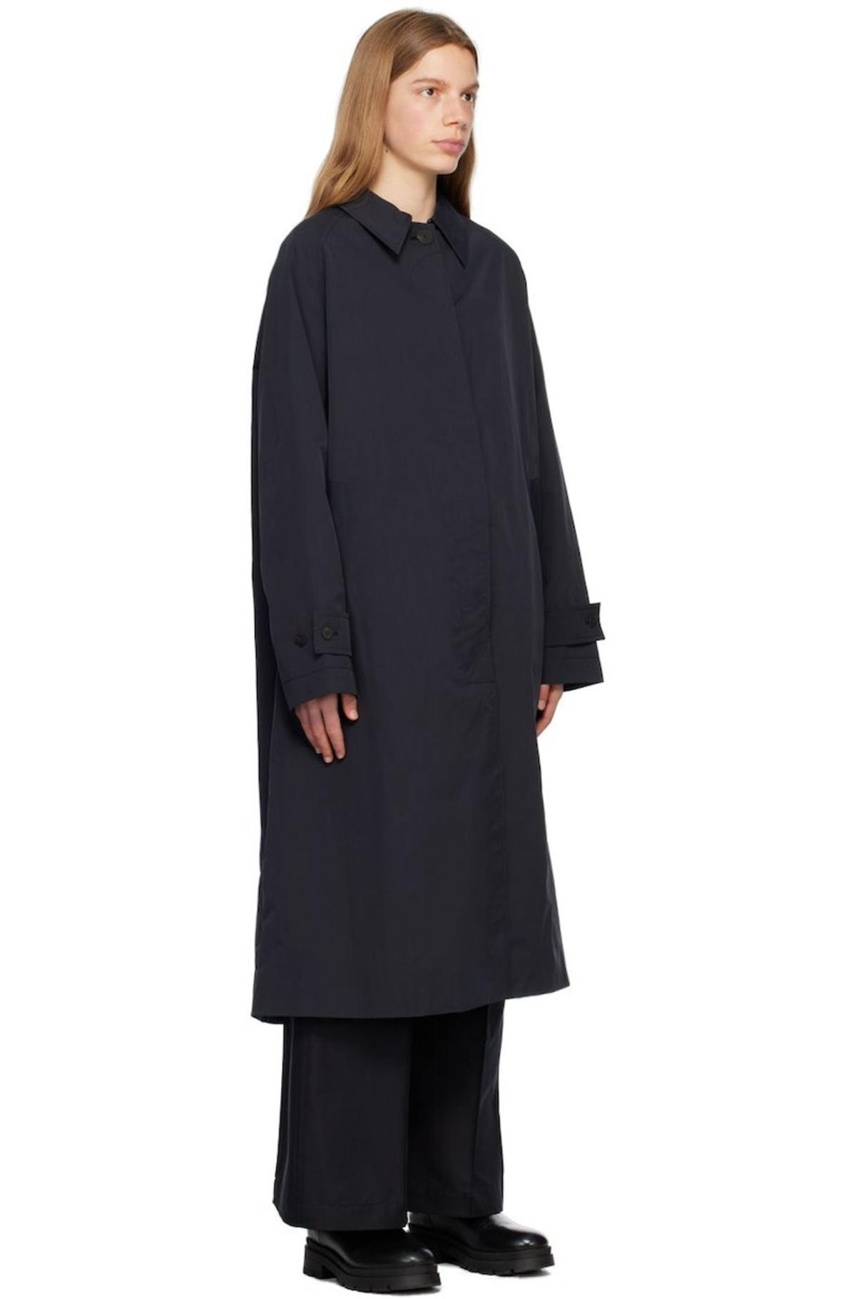 Studio Nicholson Holin Trench Coat - Navy | Garmentory