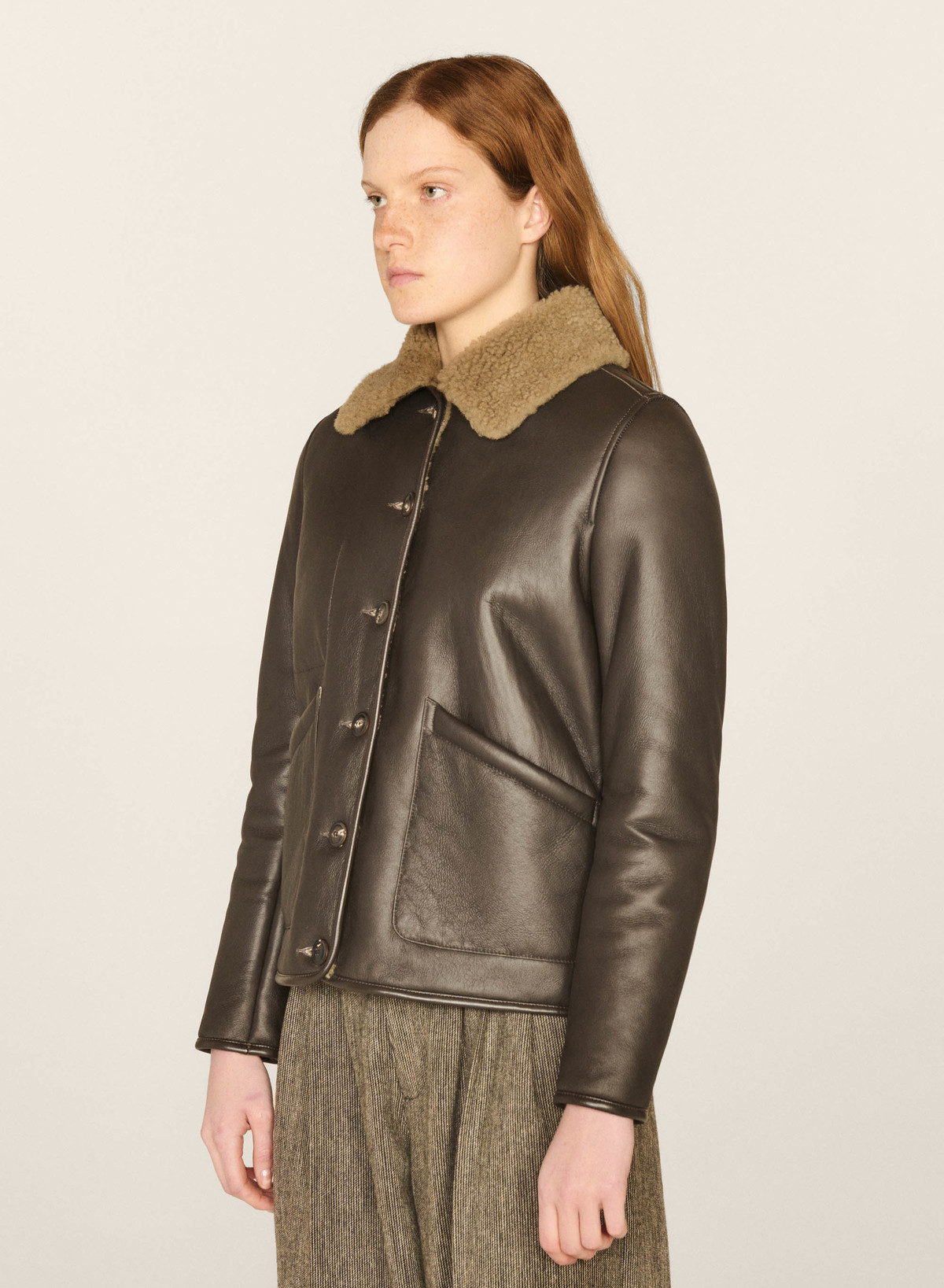 YMC Brainticket Mk2 Leather Jacket - Brown | Garmentory