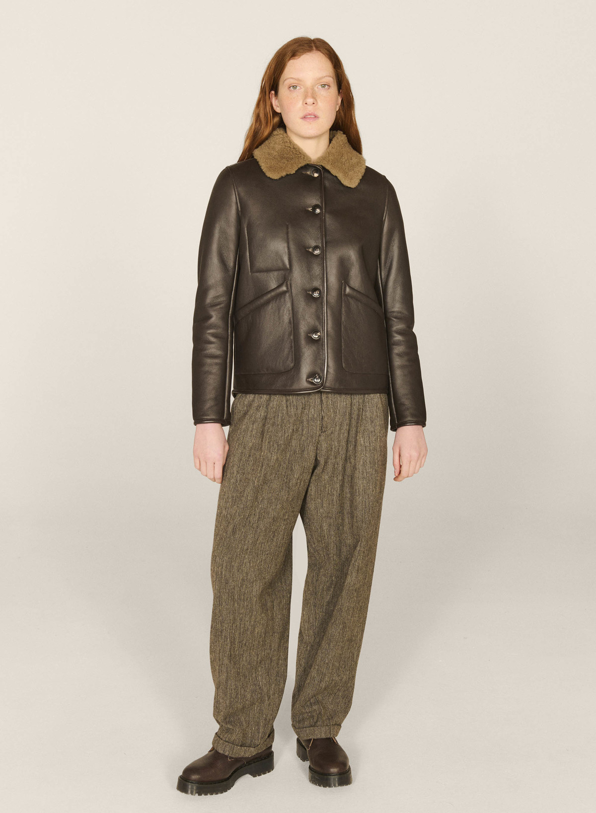 YMC Brainticket Mk2 Leather Jacket - Brown | Garmentory