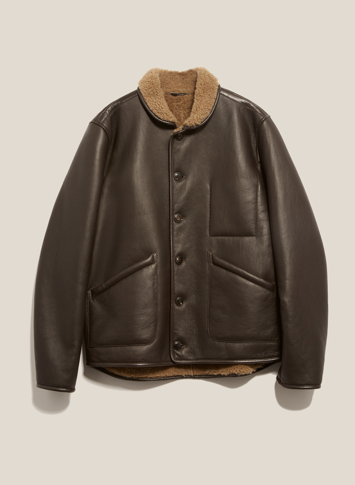 YMC Brainticket Mk1 Leather Jacket - Brown | Garmentory