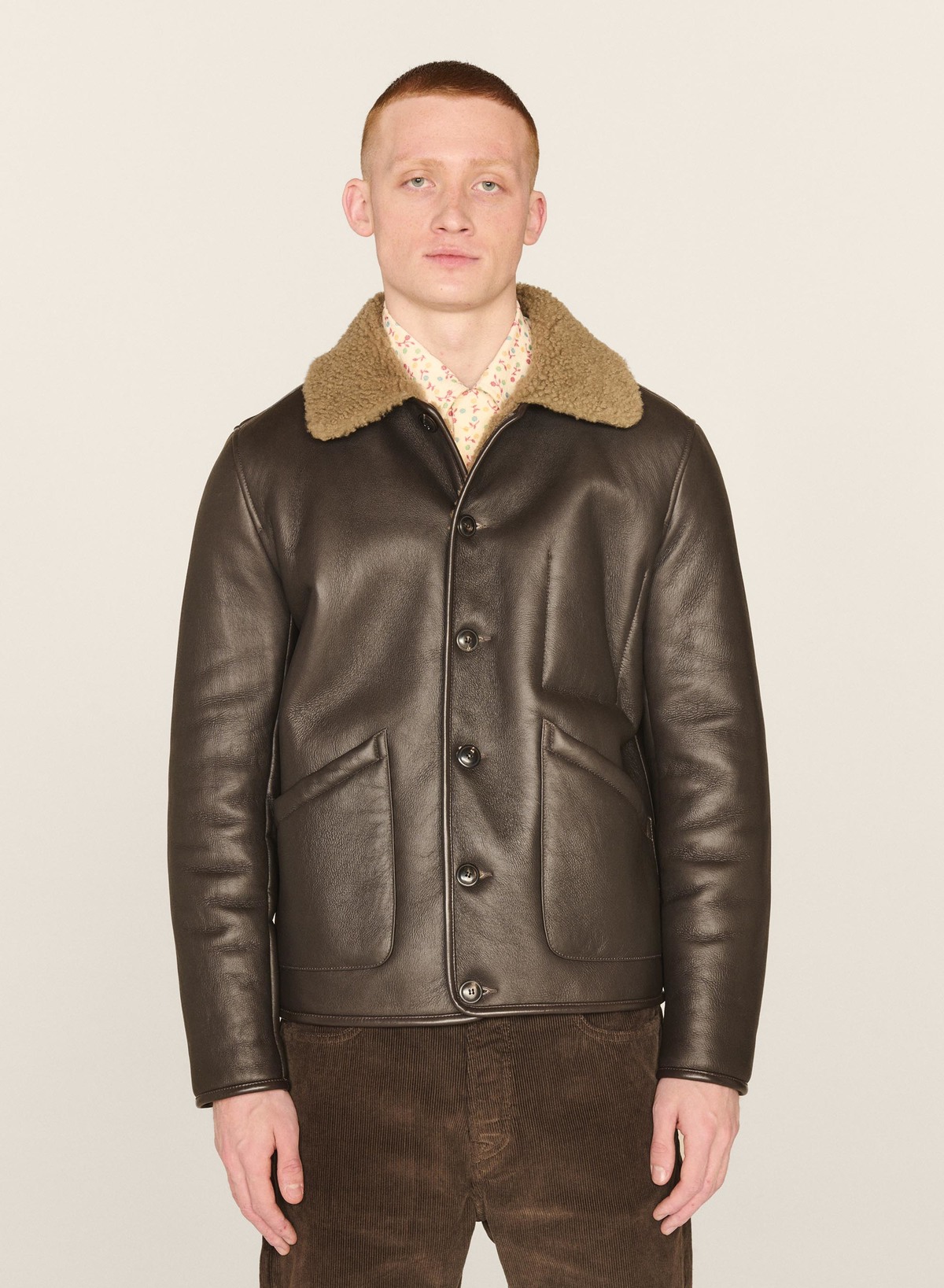 YMC Brainticket Mk2 Leather Jacket - Brown | Garmentory