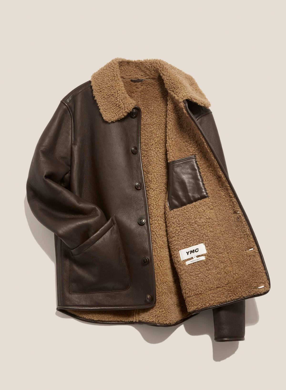 YMC Brainticket Mk2 Leather Jacket - Brown | Garmentory
