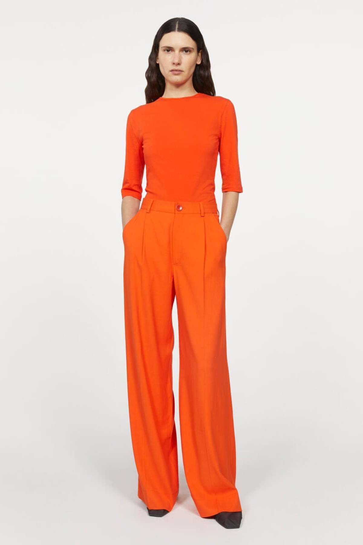 Rodebjer Addie Wide Pants - Cherry Tomato | Garmentory