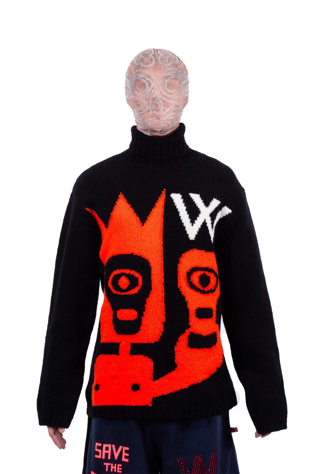 Walter Van Beirendonck Skull Knit Turtleneck | Garmentory