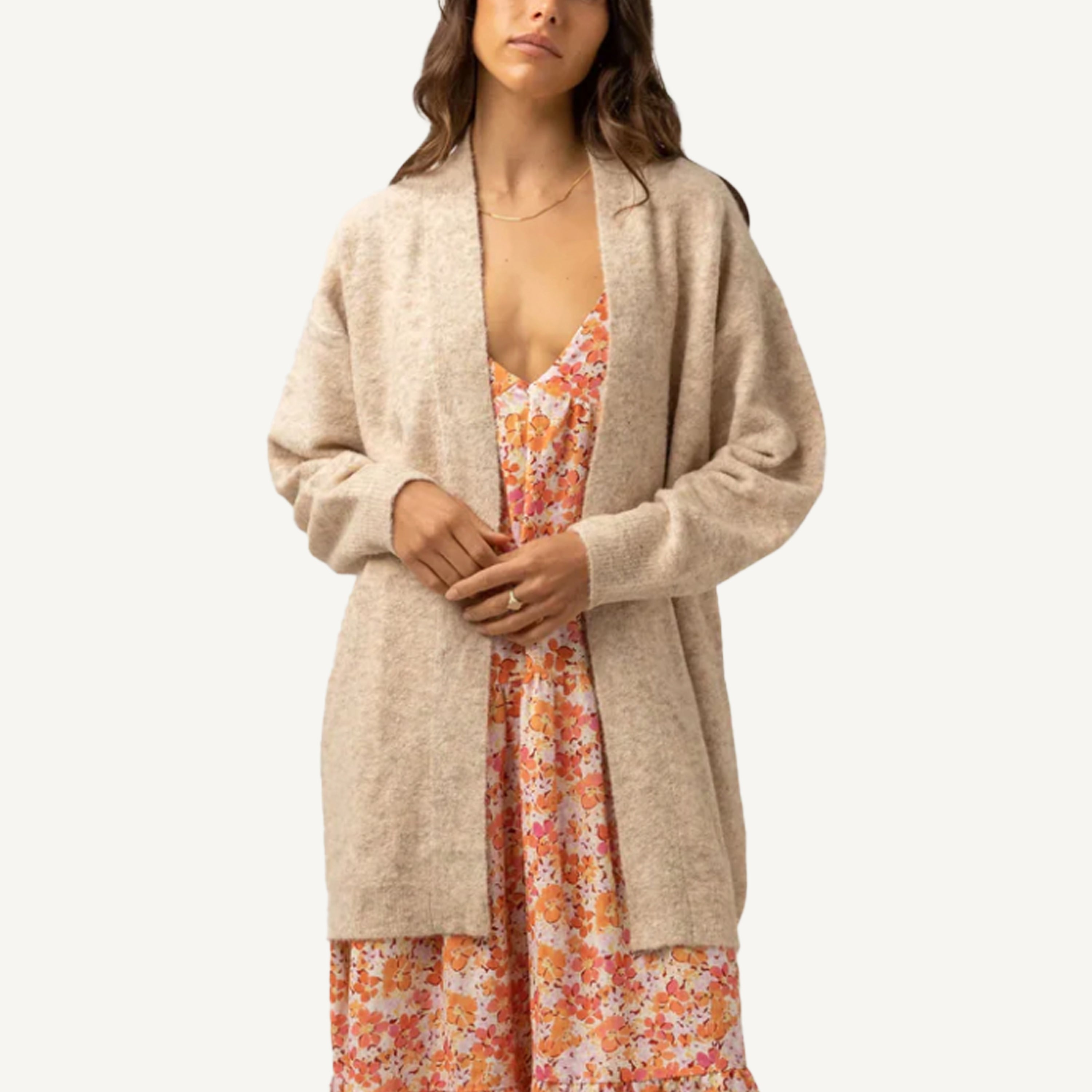 Rhythm Oversized Knit Cardigan - Oatmeal | Garmentory