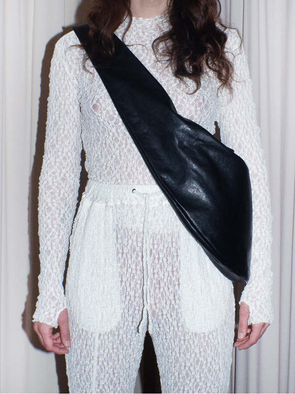 Gabriela Coll No. 250 Crossed Leather Bag - Black | Garmentory