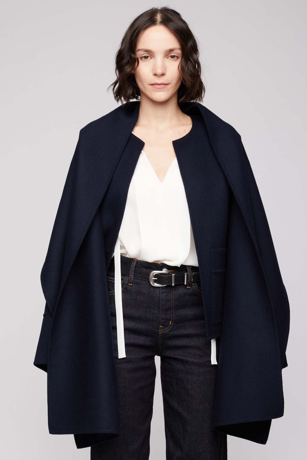 ALC Finley Wool Cape Jacket - Navy | Garmentory