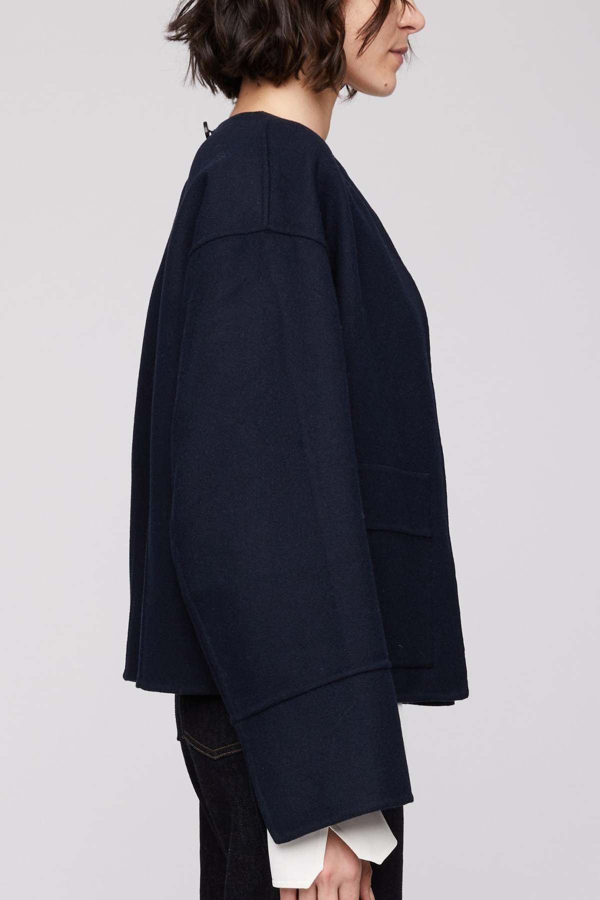ALC Finley Wool Cape Jacket - Navy | Garmentory