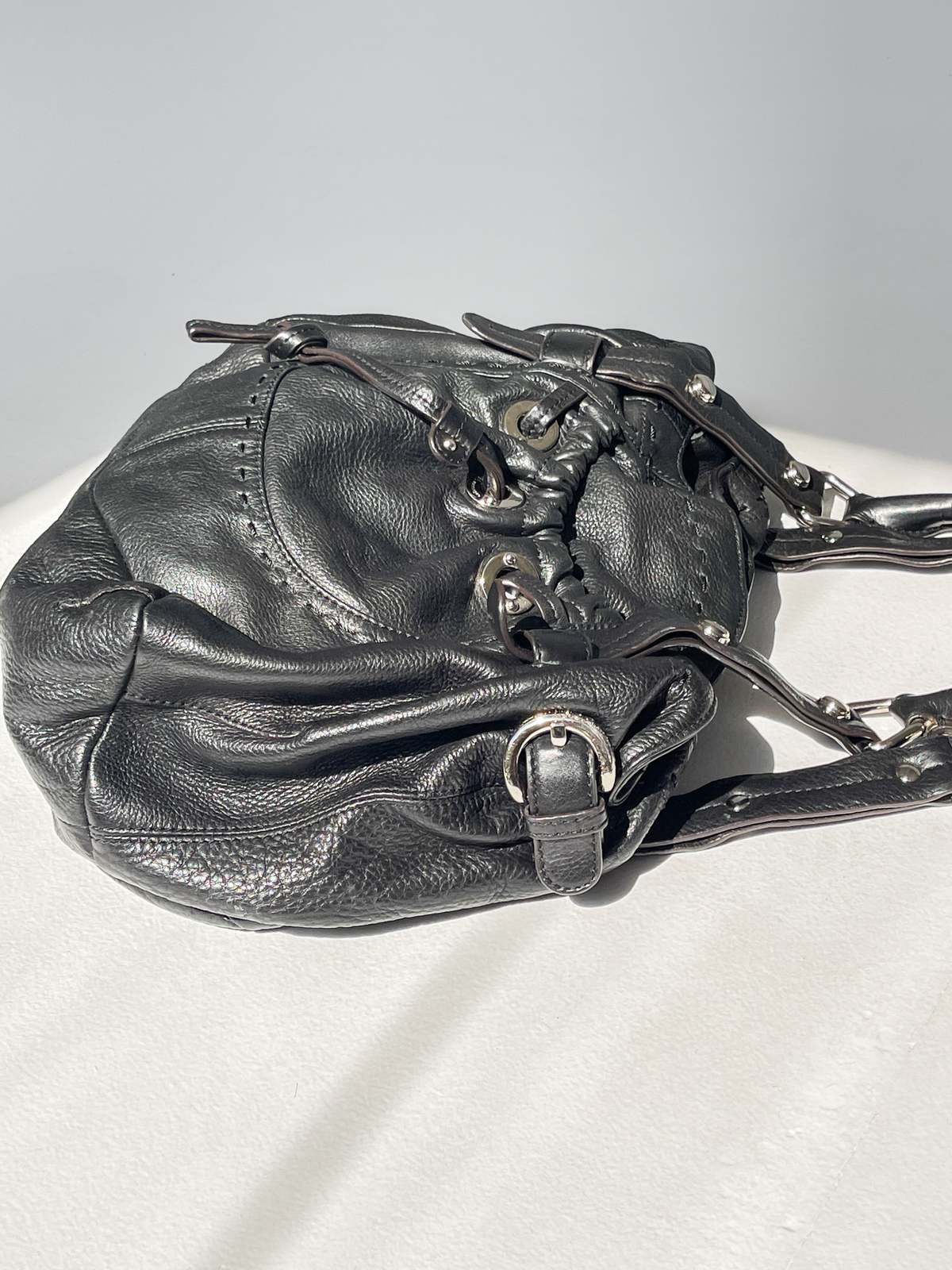 Leather Slouchy Purse - Black | Garmentory