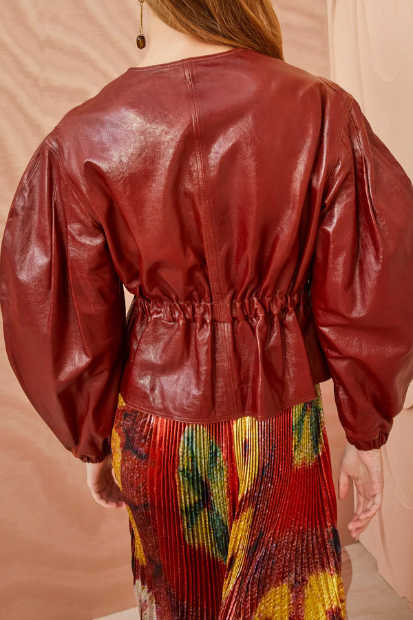 Ulla Johnson Briar Leather Jacket - Mahogany | Garmentory