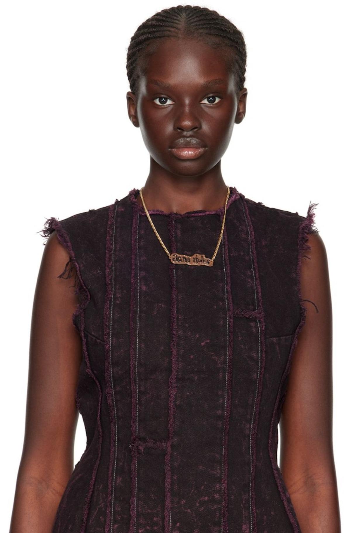 Acne Studios Label Necklace - Gold | Garmentory