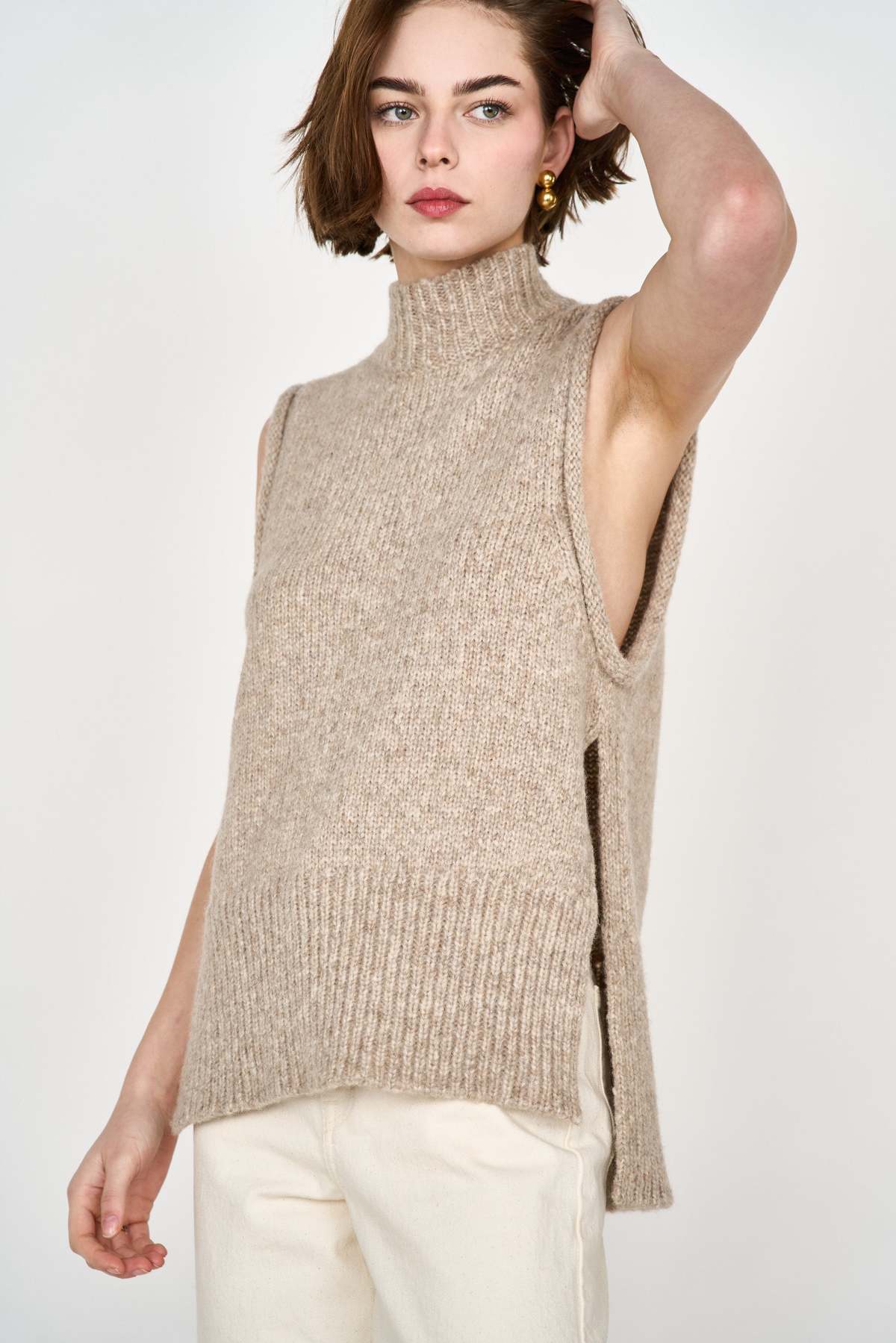Mirth Aspen Open Side Vest - Camel | Garmentory