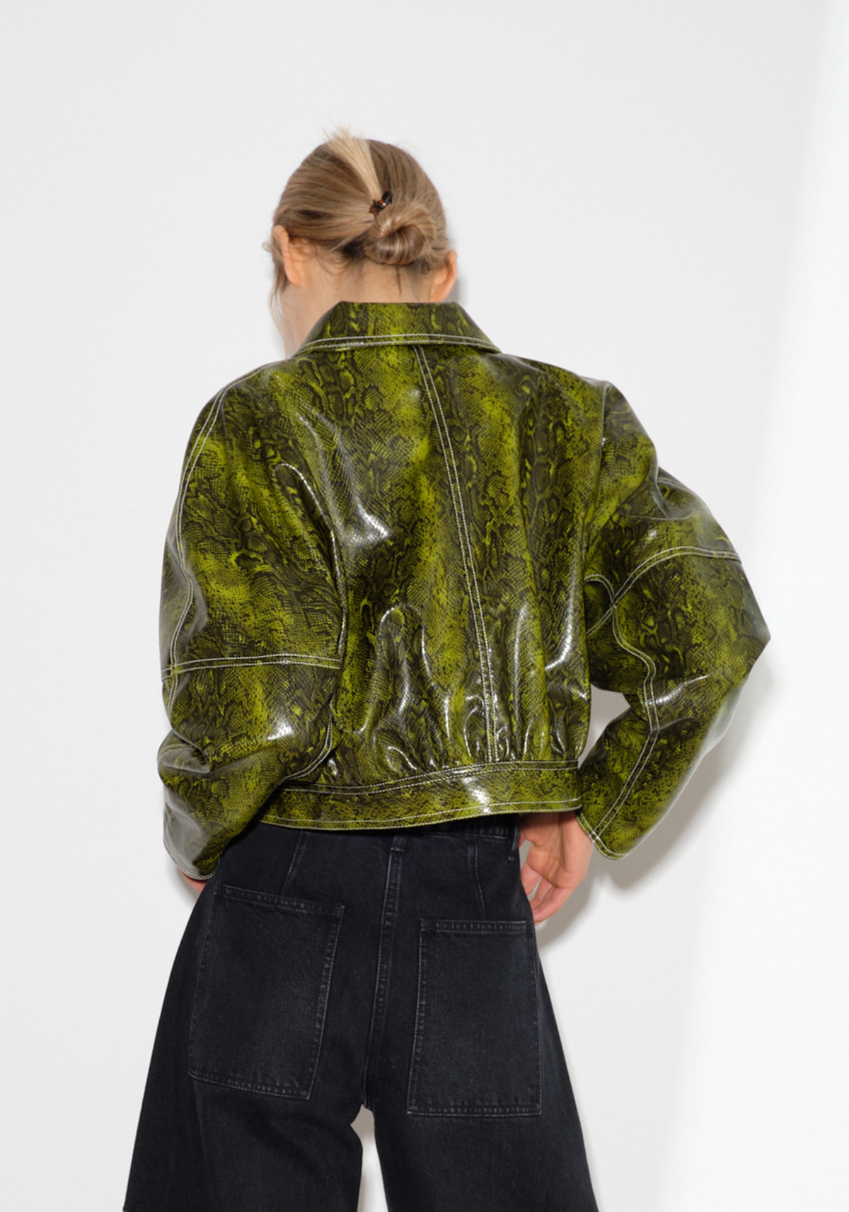 Ganni Snake Short Jacket - Spinach Green | Garmentory