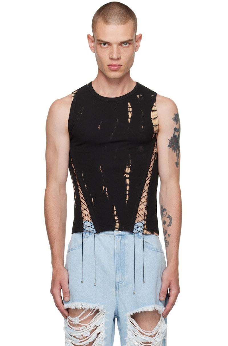 Dion Lee Picot Lace Tank Top - Black | Garmentory