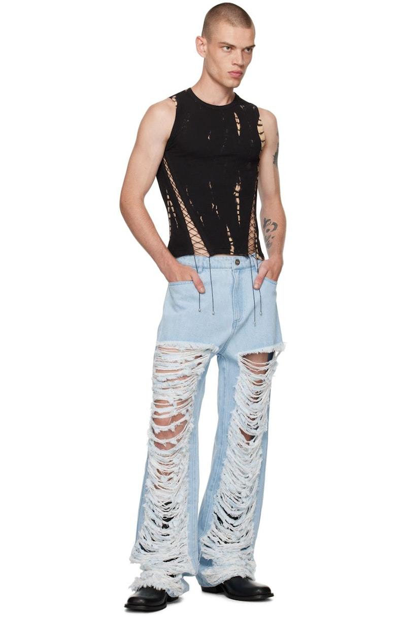 Dion Lee Picot Lace Tank Top - Black | Garmentory