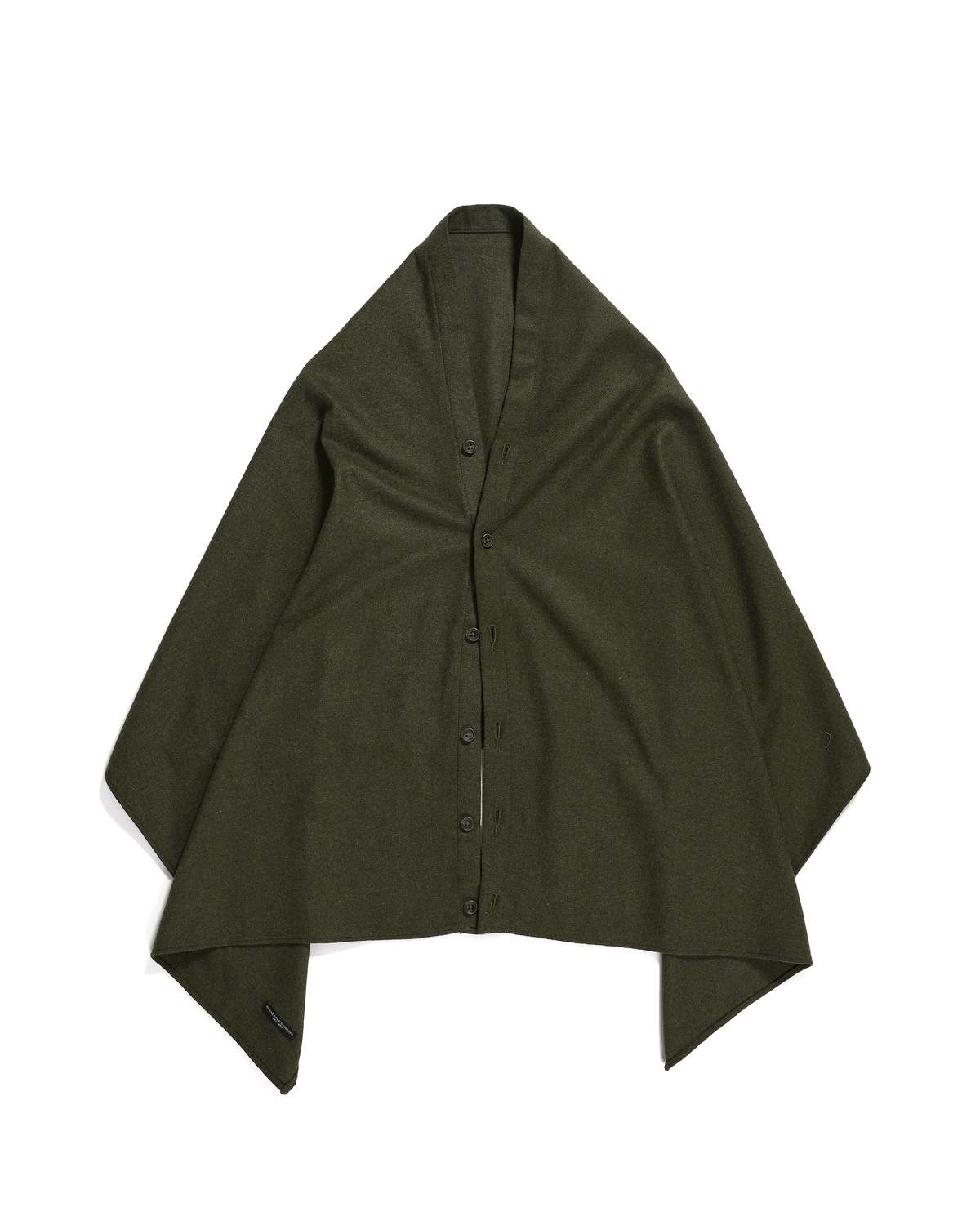 Engineered Garments Solid Poly Wool Flannel Button Shawl - Olive ...