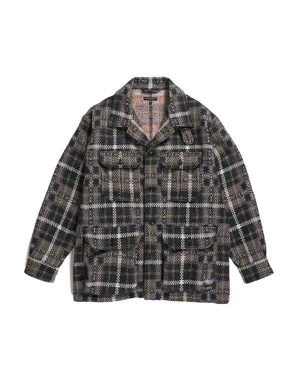 Engineered Garments Suffolk Cotton Acrylic Shirt Jacket - Black/Tan Old ...