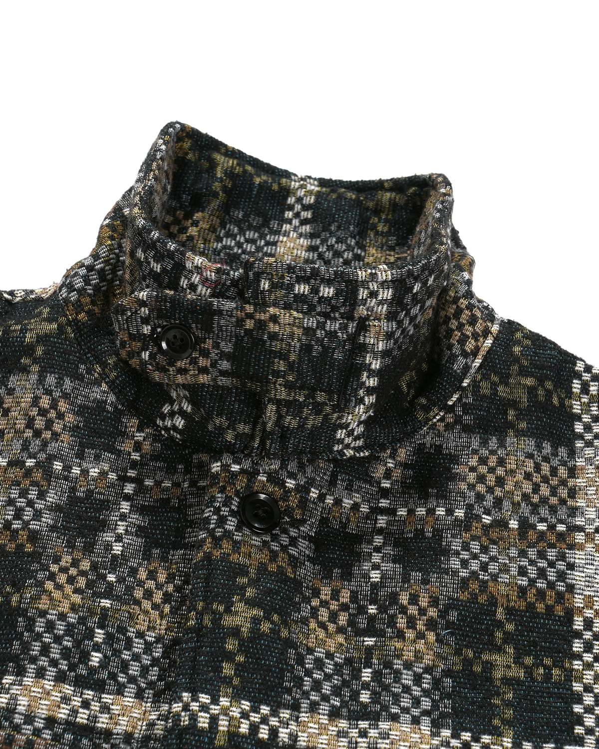Engineered Garments Suffolk Cotton Acrylic Shirt Jacket - Black/Tan Old ...
