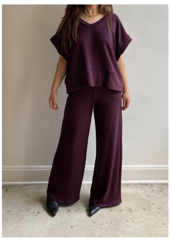 Corinne Collection Pico Sweater Vest - Plum | Garmentory