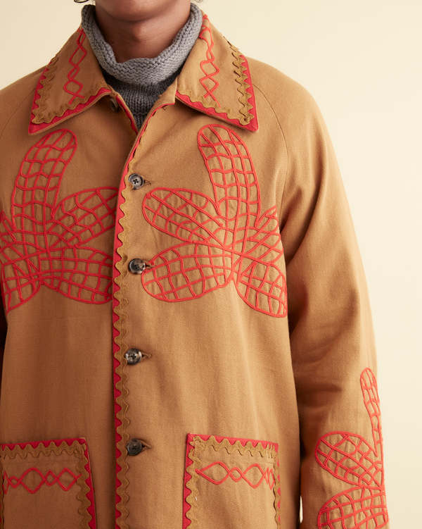 BODE Field Maple Coat - Brown/Red | Garmentory
