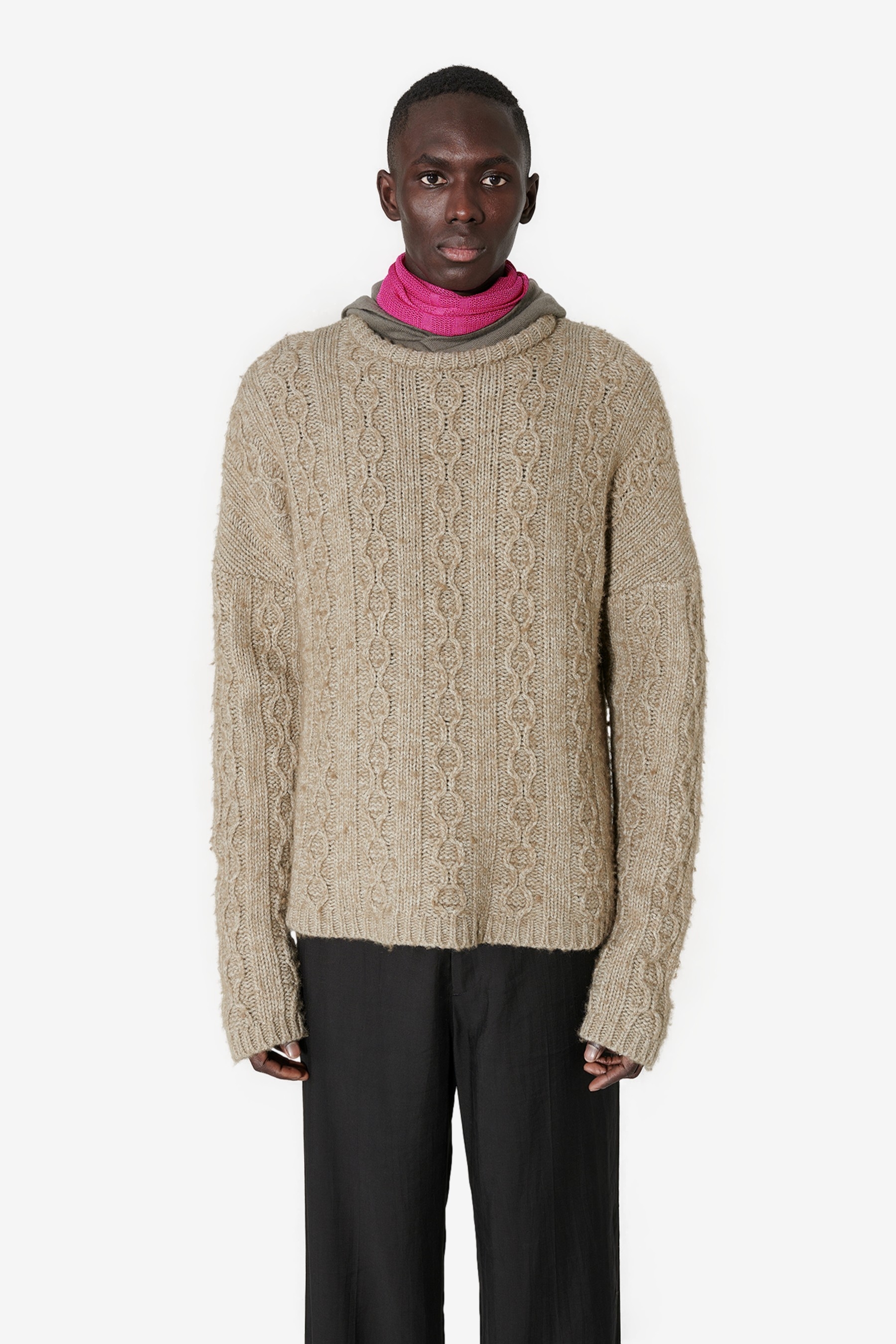 Our Legacy Funky Chain Knit Popover Roundneck - Peafowl | Garmentory