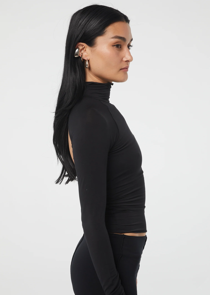 The Line By K Margaux Turtleneck Top with Open Back | Garmentory