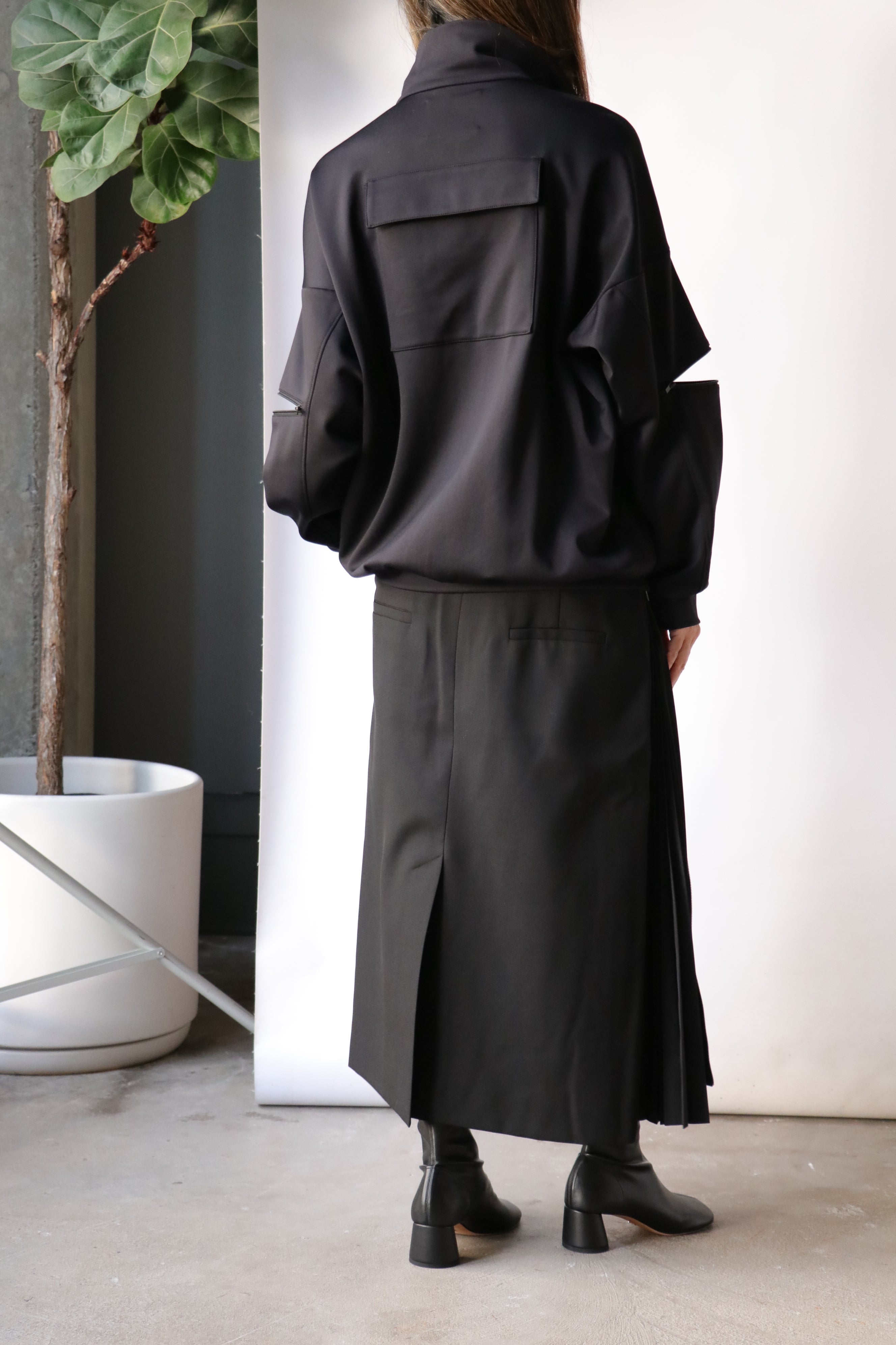 Tibi Active Knit Zipper Detailed Track Jacket - Black | Garmentory