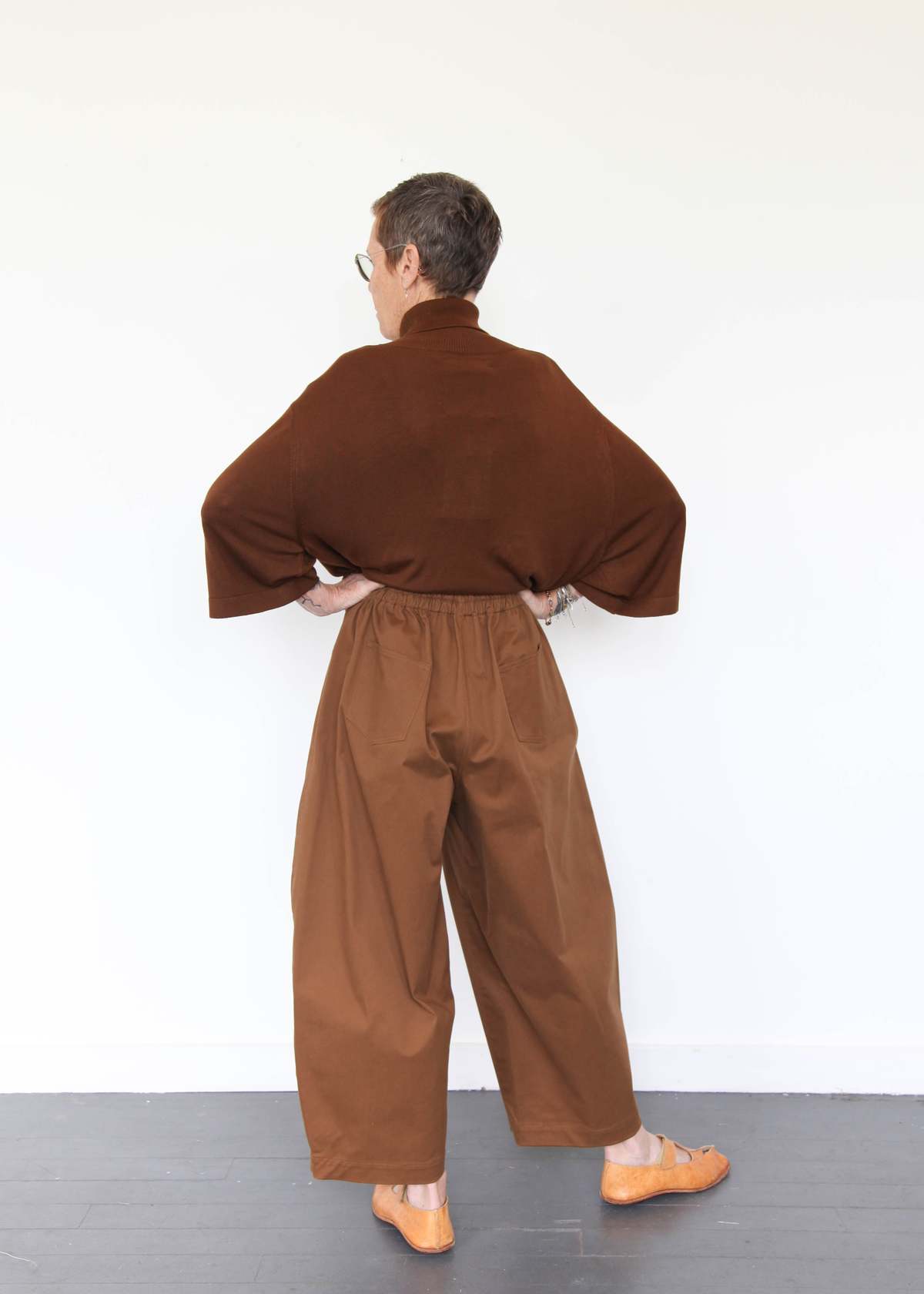 Cordera Soft Cotton Curved Pants - Toffee | Garmentory