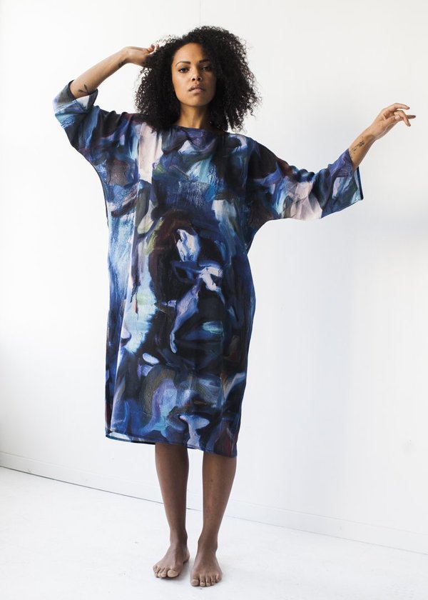 Strathcona Stockings Tunic Dress in Blue Gesture | Garmentory