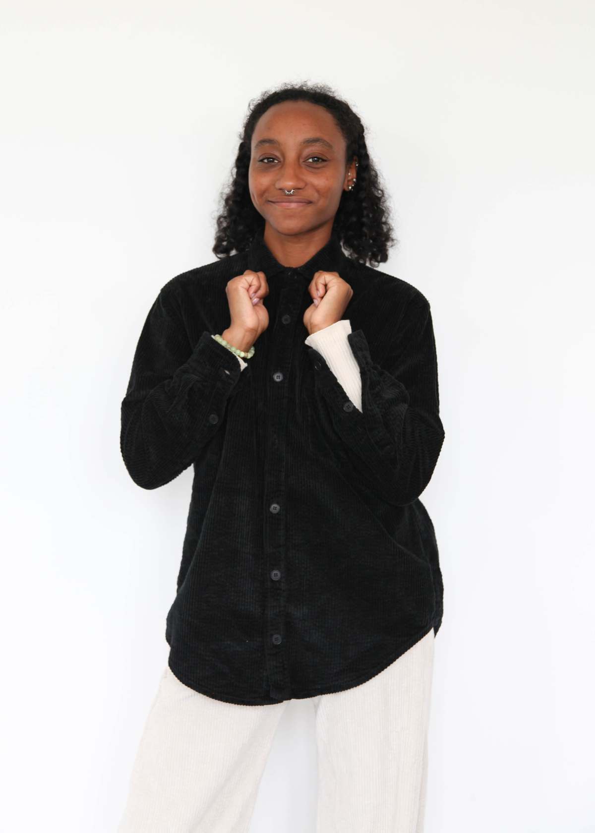 CP SHADES Joss Wide Wale Corduroy Shirt - Black | Garmentory