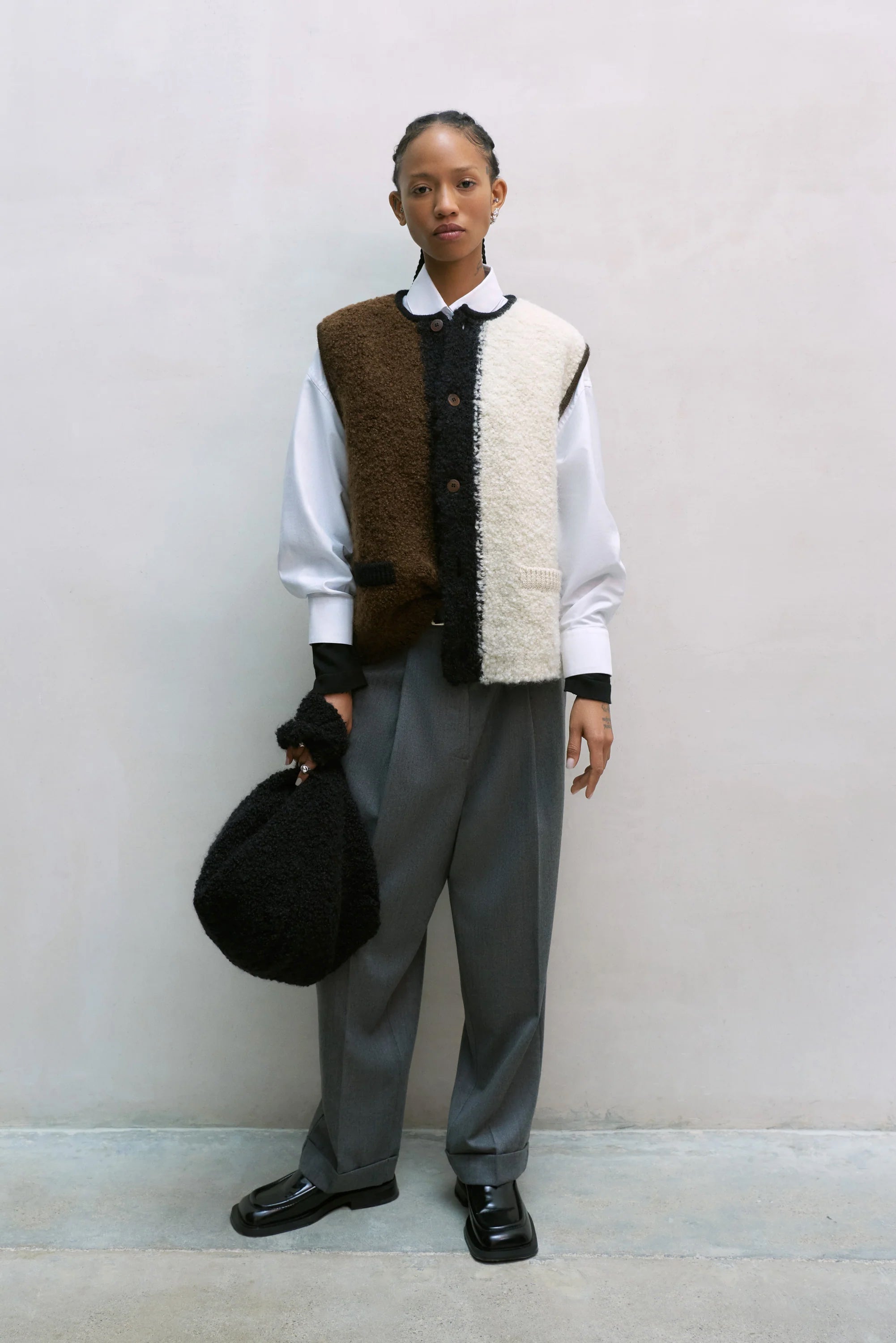 Cordera Wool & Mohair Waistcoat - Colorblock | Garmentory