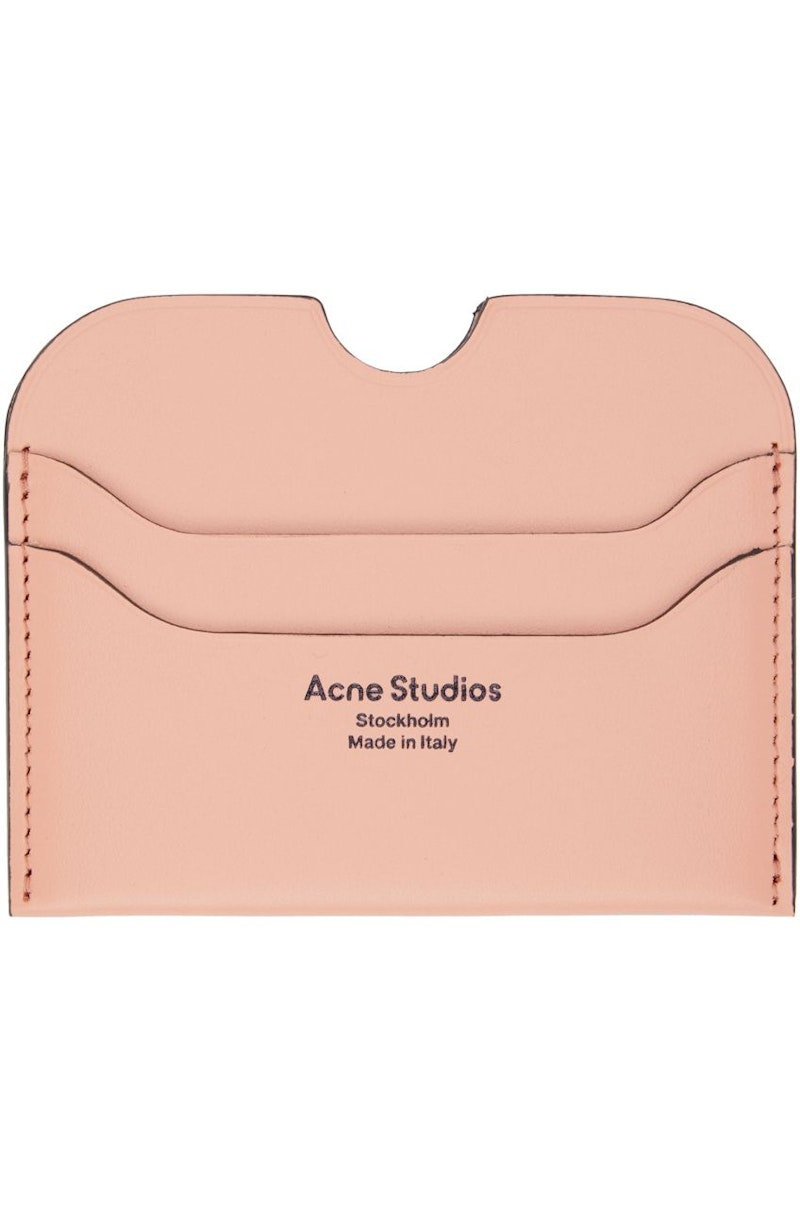 Acne Studios Pink Logo Stamp Card Holder | Garmentory