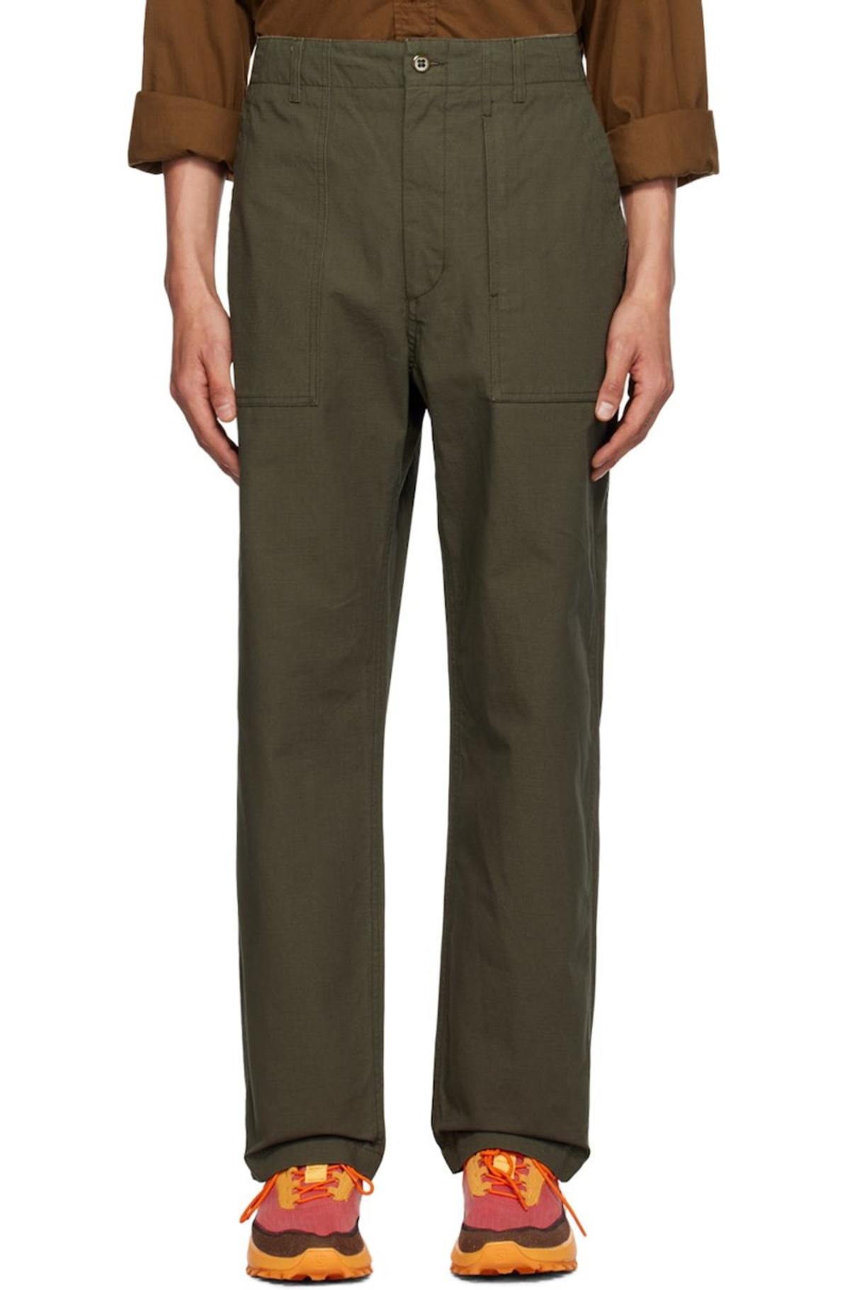 Engineered Garments Khaki Fatigue Trousers - Olive | Garmentory
