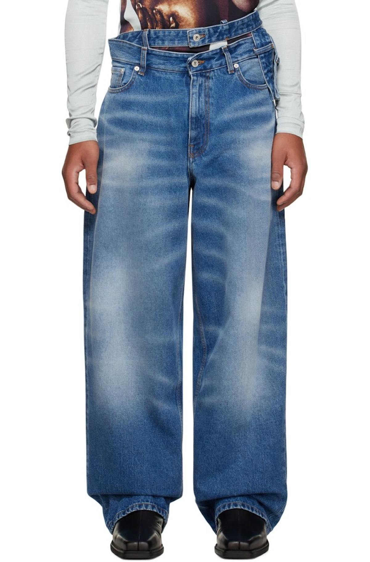 Y/Project Multi Waistband Jeans - Blue | Garmentory