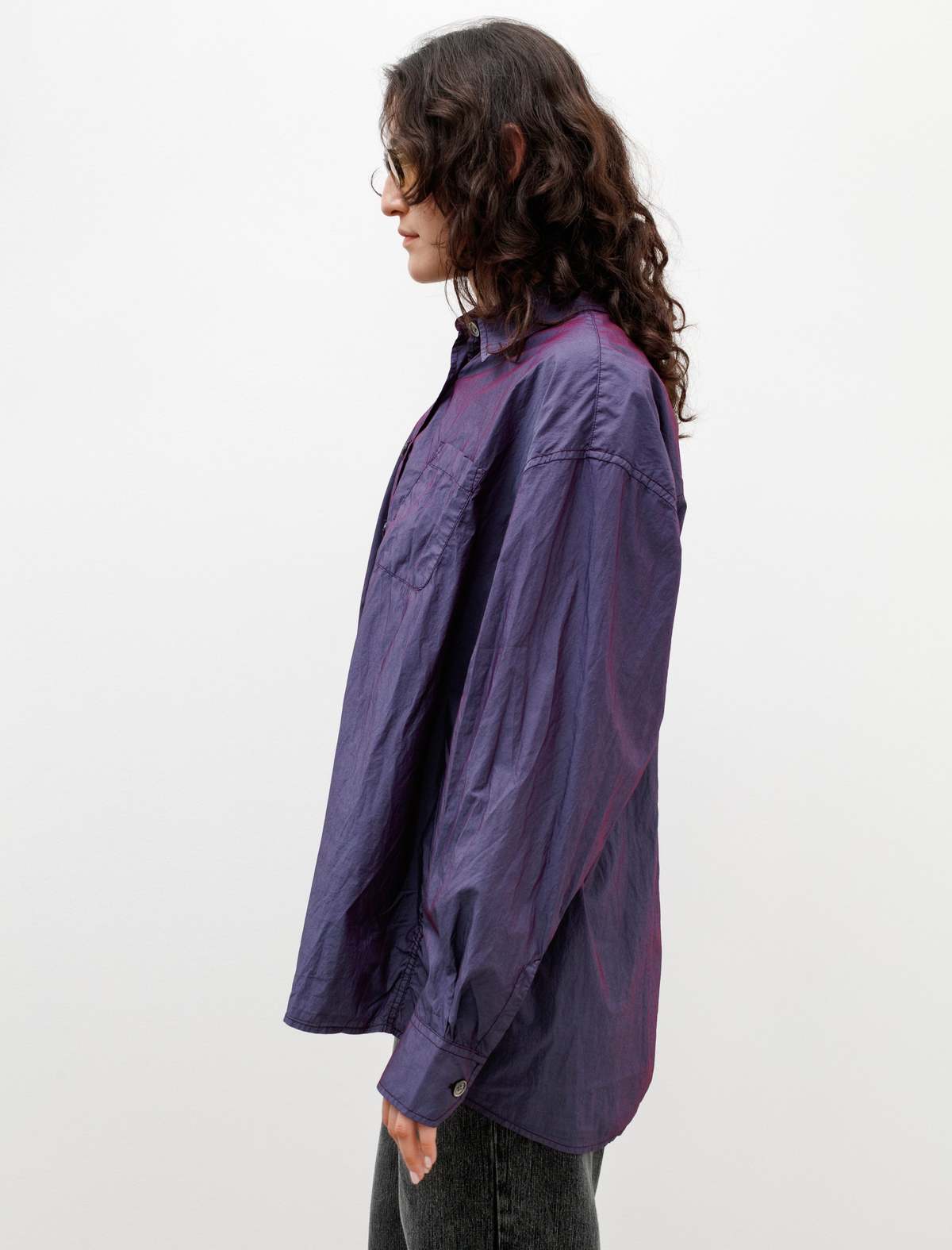 Our Legacy Borrowed Shirt - Blackcurrant Parachute Poplin | Garmentory