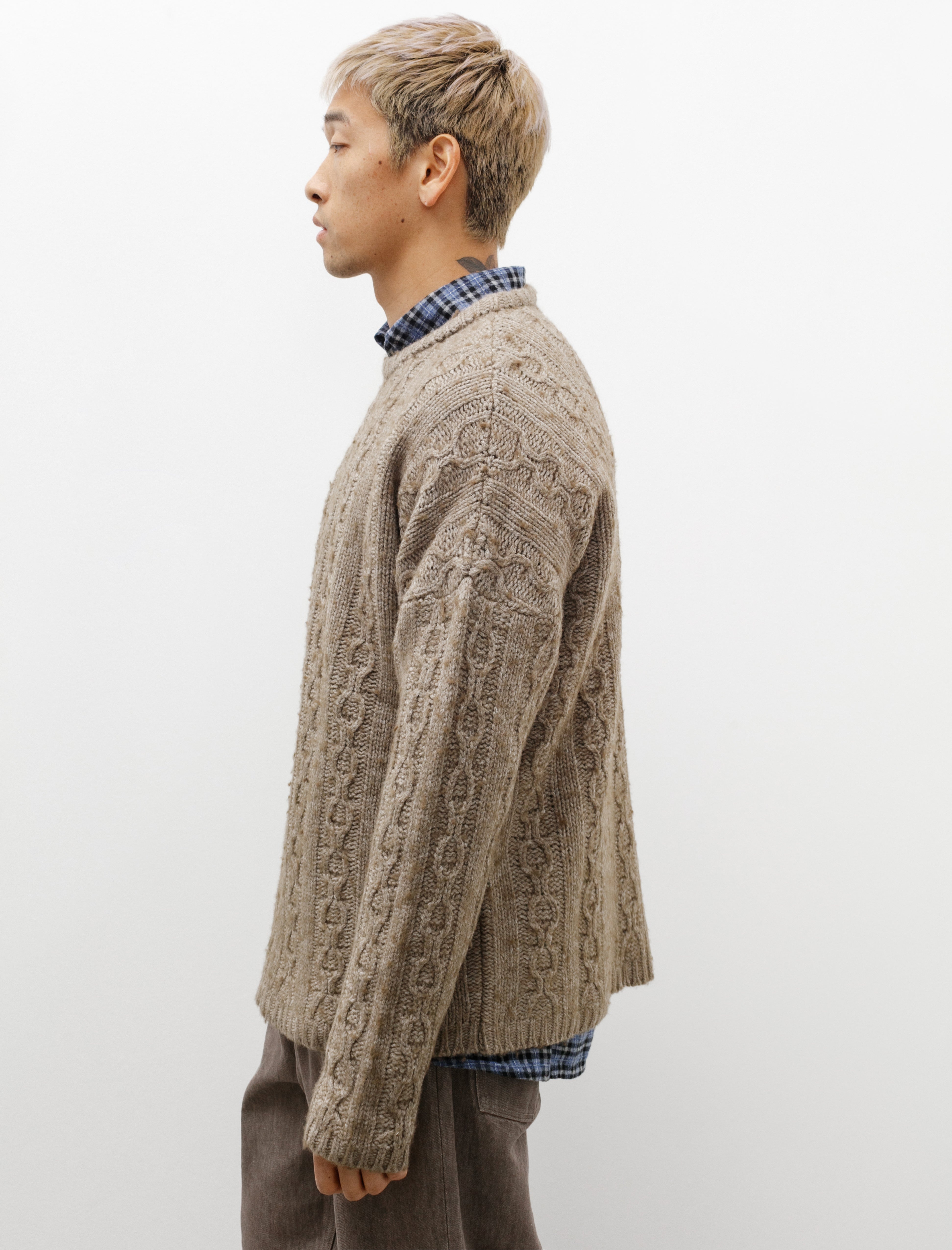Our Legacy Popover Roundneck Peafowl Funky Chain Knit - Neutrals ...