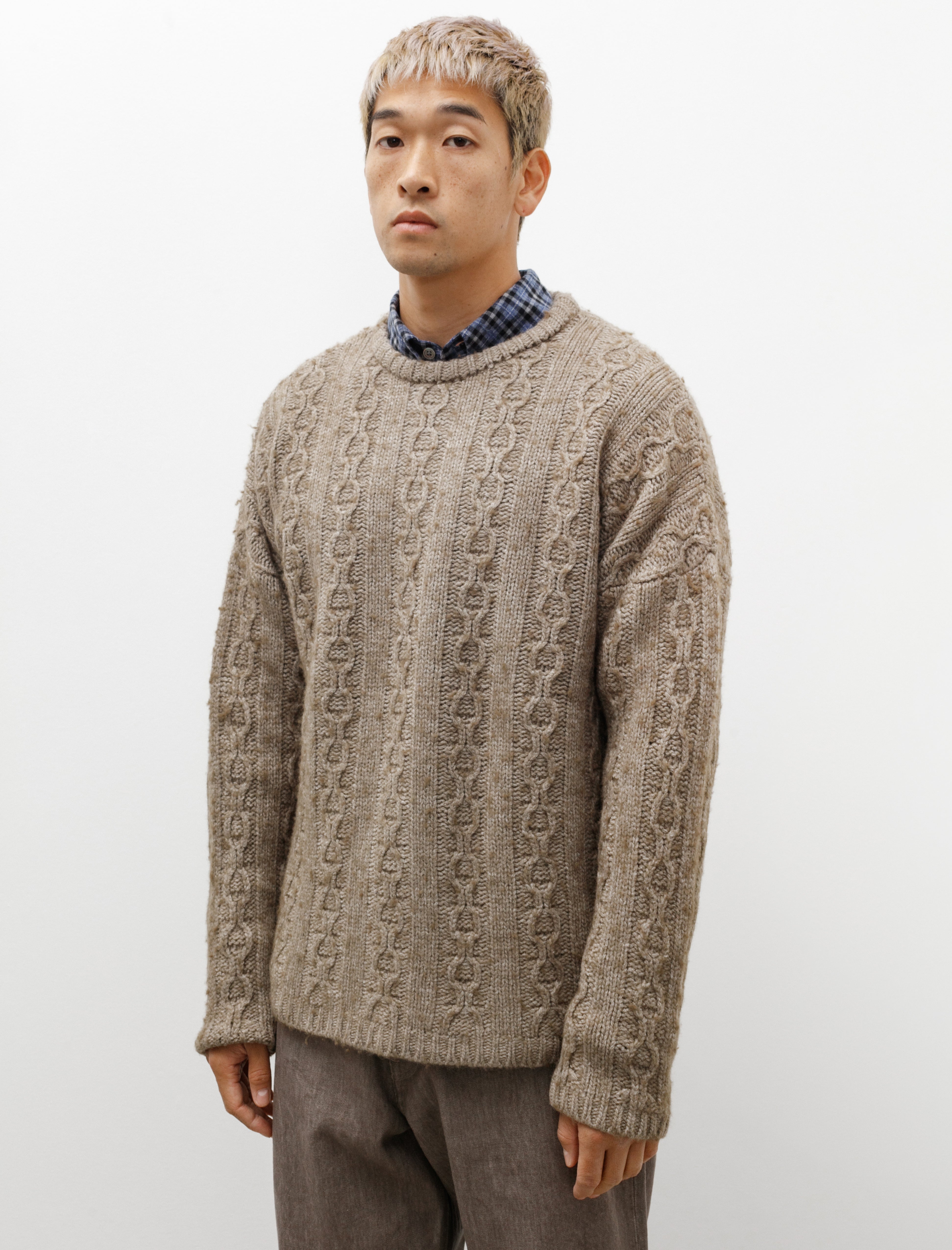 Our Legacy Popover Roundneck Peafowl Funky Chain Knit - Neutrals ...