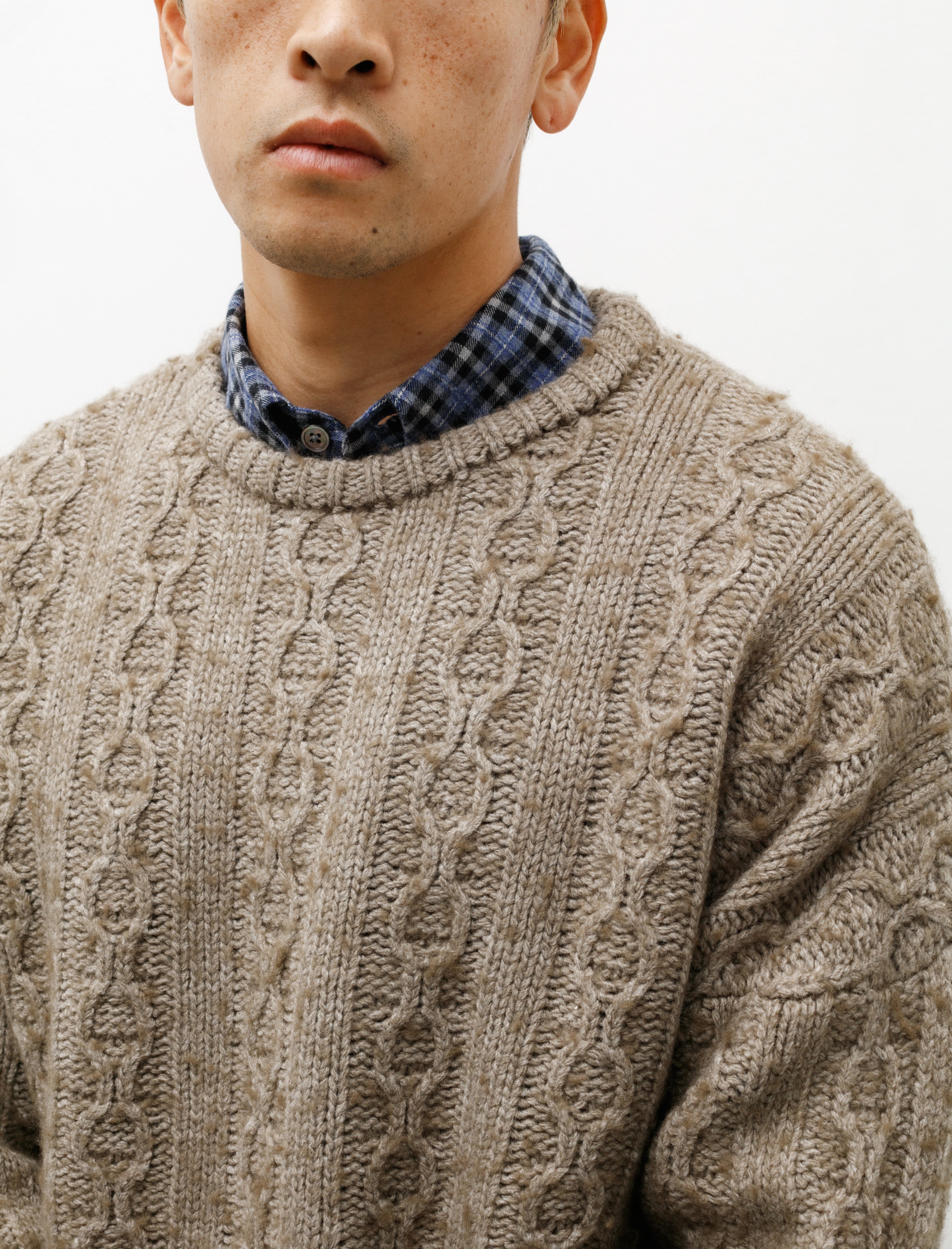 Our Legacy Popover Roundneck Peafowl Funky Chain Knit - Neutrals ...