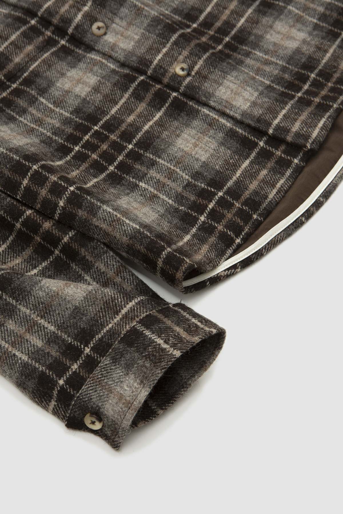 De Bonne Facture Overshirt - Undyed Shepherd's Check | Garmentory