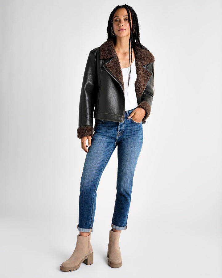 Splendid Romy Vegan Leather Jacket - Chocolate | Garmentory