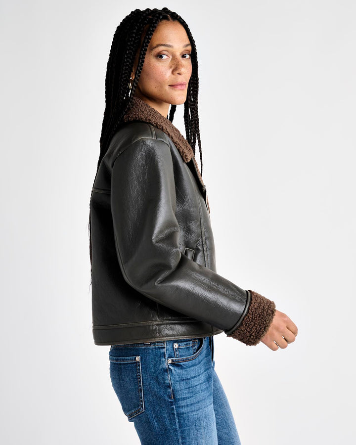 Splendid Romy Vegan Leather Jacket - Chocolate | Garmentory