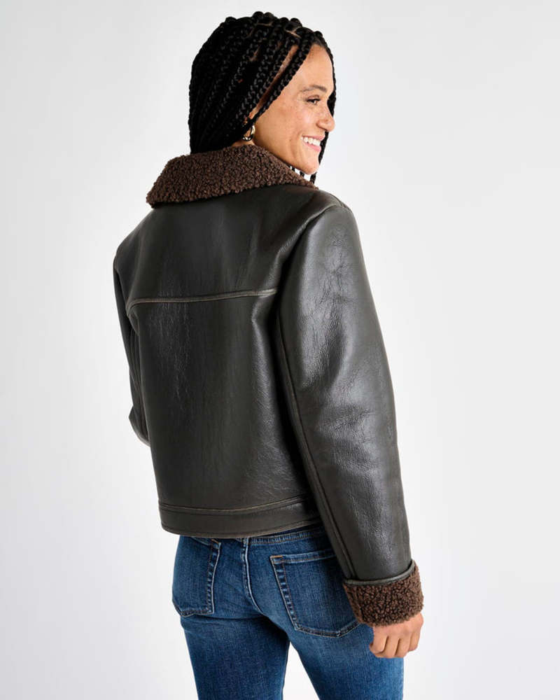 Splendid Romy Vegan Leather Jacket - Chocolate | Garmentory