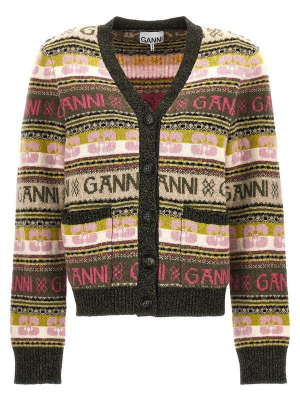 GANNI Logo cardigan | Garmentory