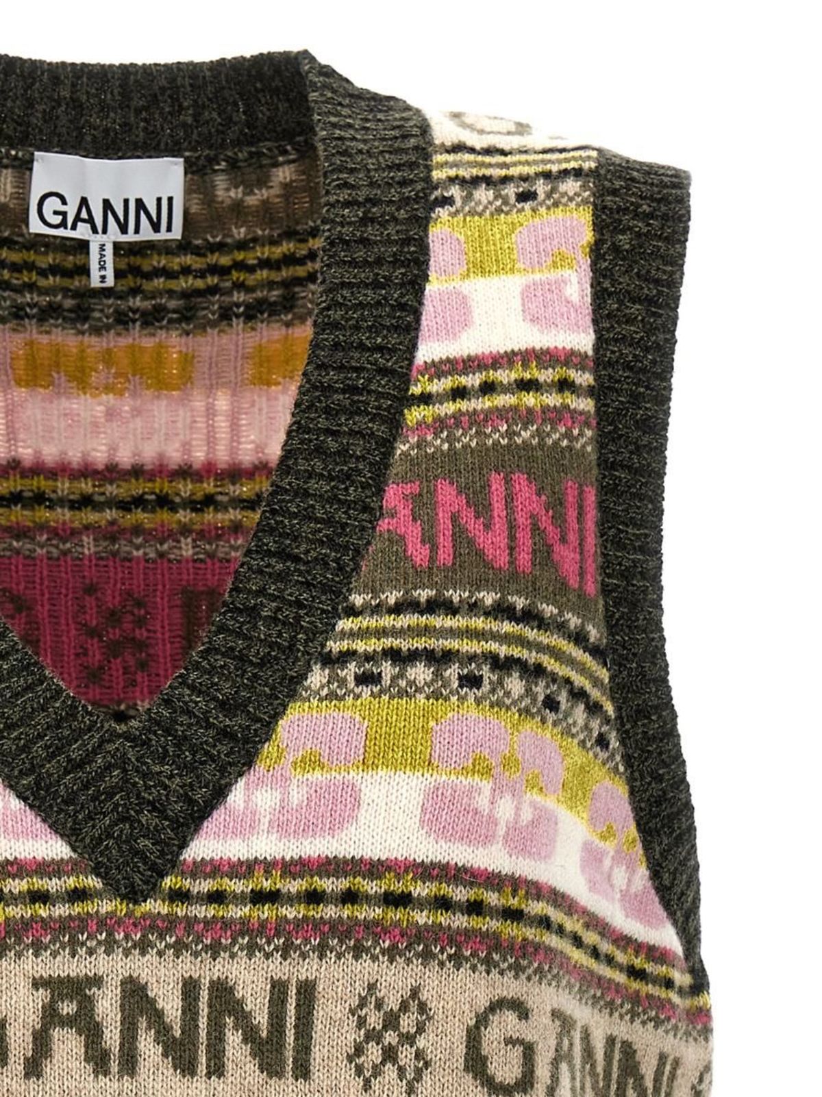Ganni Logo Waistcoat - Multicolor | Garmentory